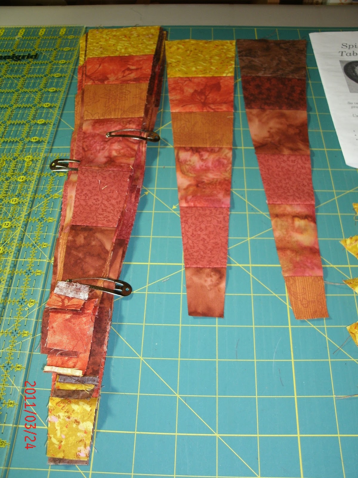 The Magic of Quilting: Start of the "Spicy Spiral Table Runner"