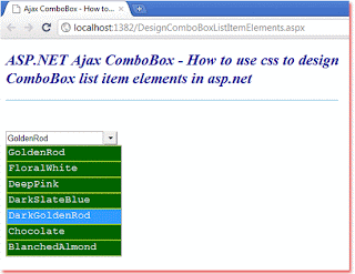 Dot Net Examples: How to use css to design ComboBox list item elements in asp.net