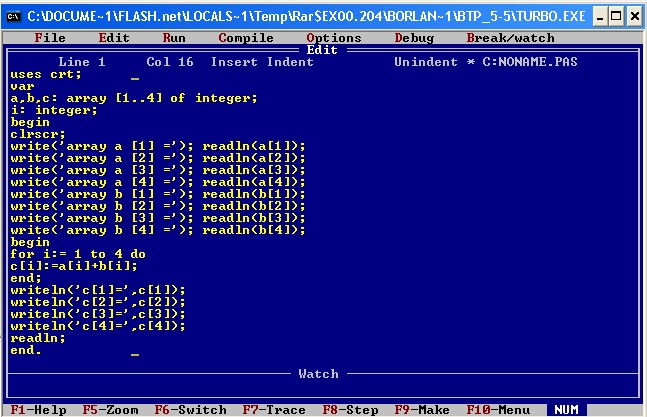 Sop Info Array 1 Dimensi Pada Pascal
