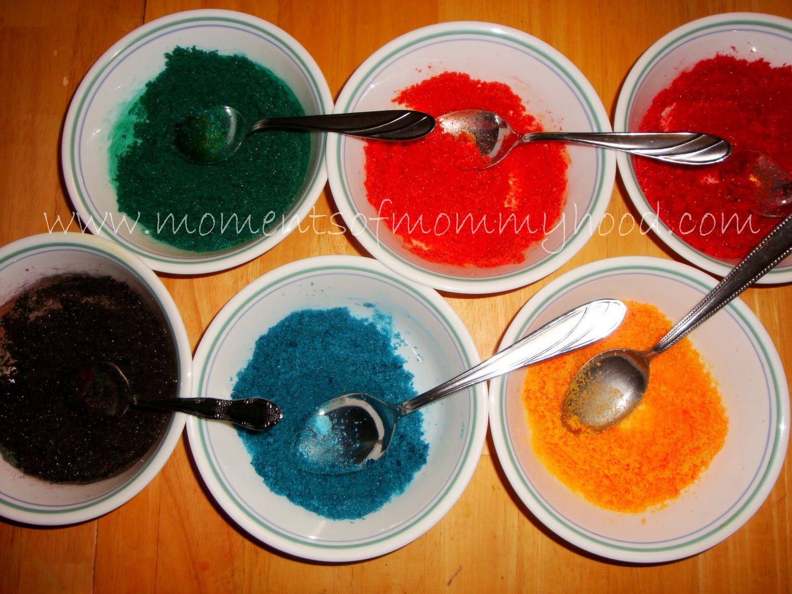 Moments of Mommyhood: Rainbow in a Jar-Salt Art