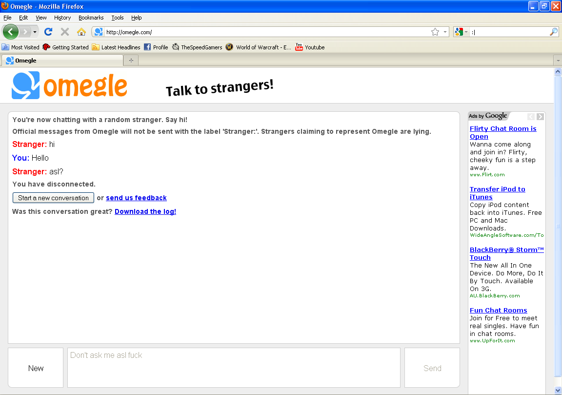 Social Survival and Other Things: Omegle