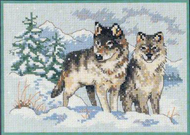 A Pair of Wolves - Counted cross stitch patterns and charts
