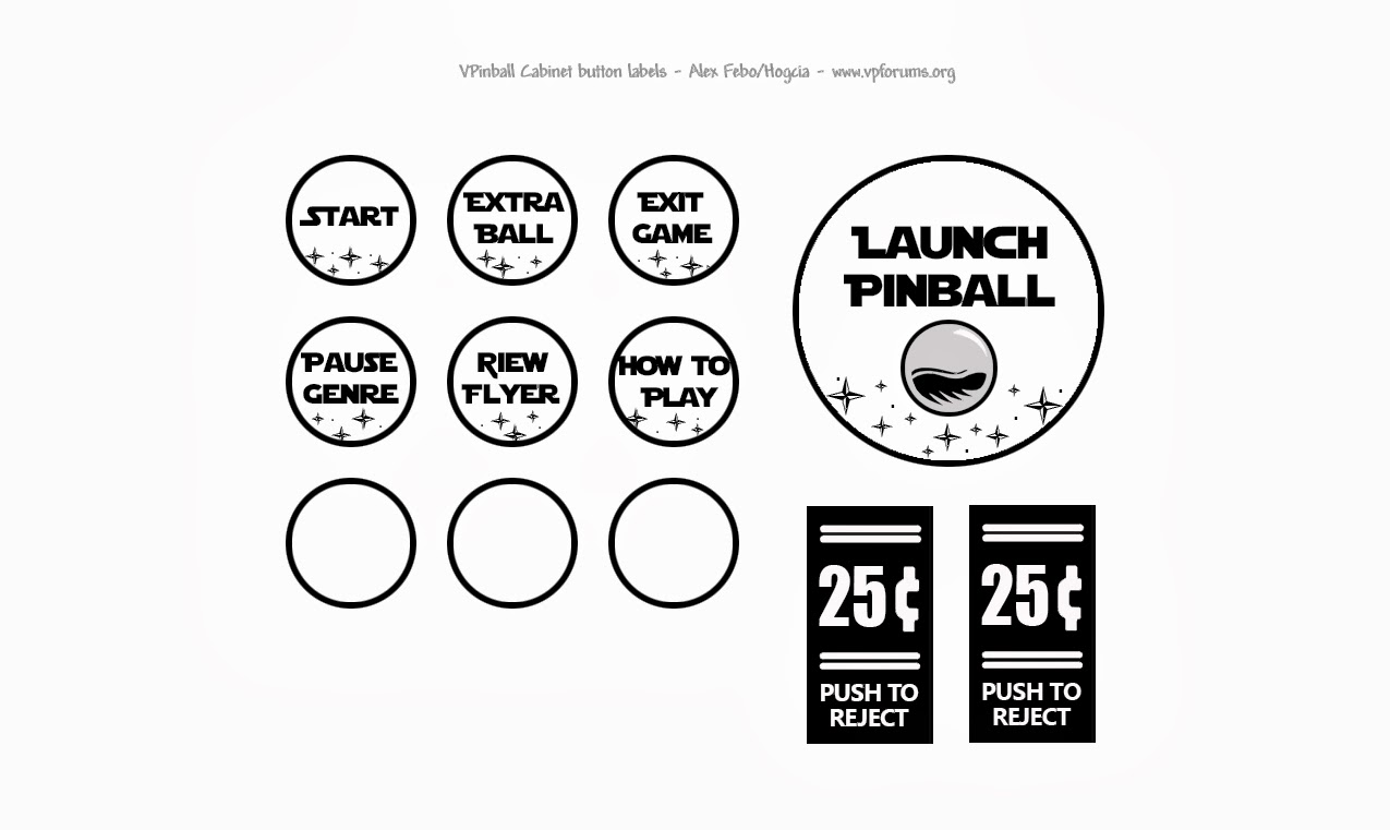 Need Pinball Cabinet Clear button labels, anyone know where I can buy ...