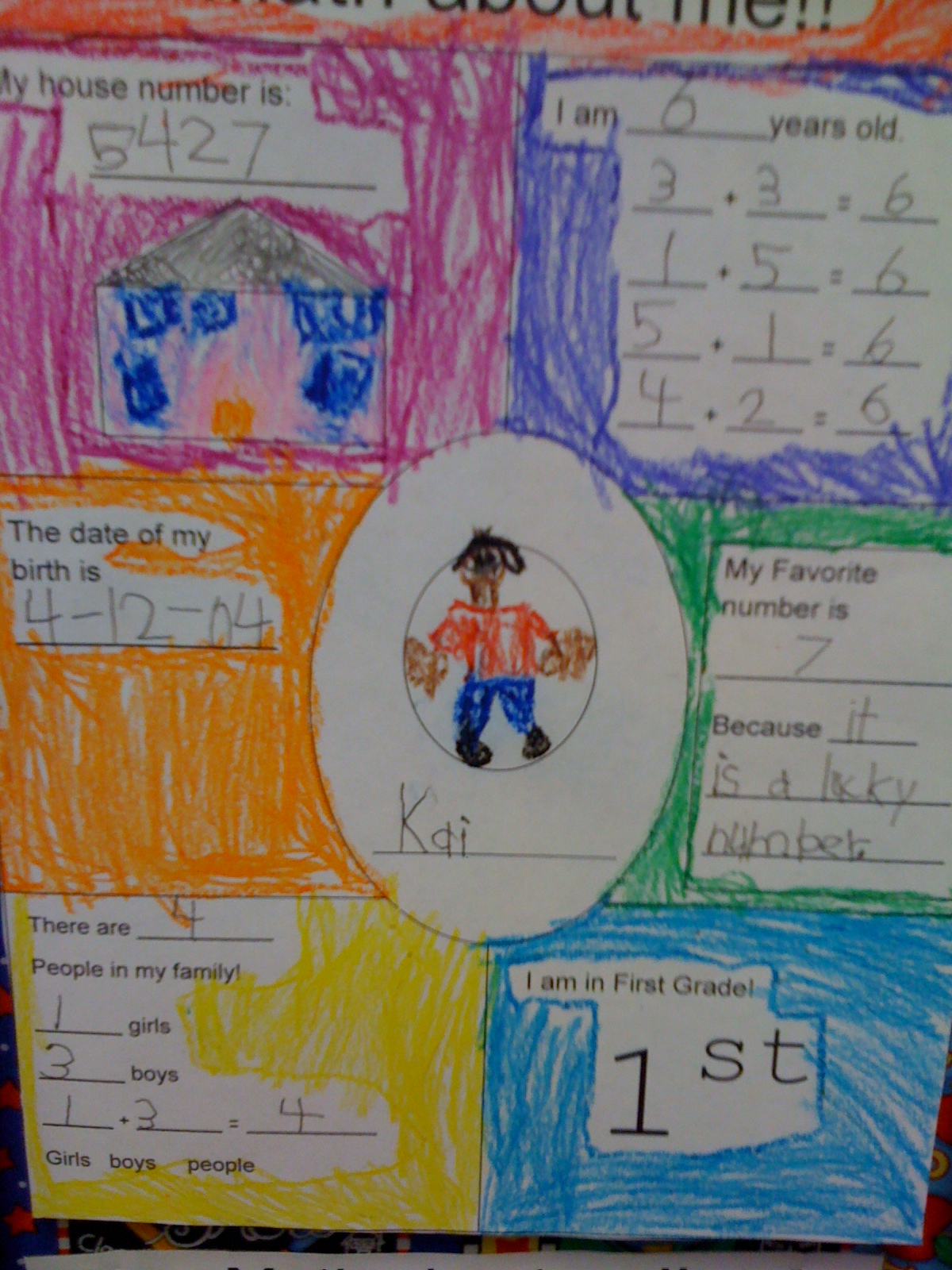 Bishop's Blackboard: An Elementary Education Blog: Math About Me!