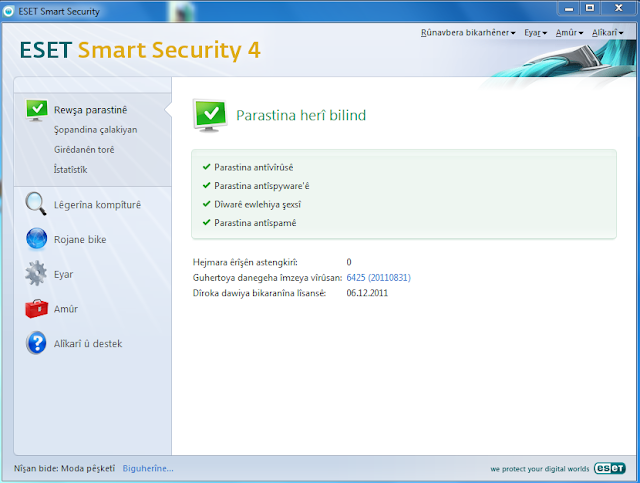 Eset Smart Security 4.2.71.2 daxe-bernameya kurdî | occo mahabad