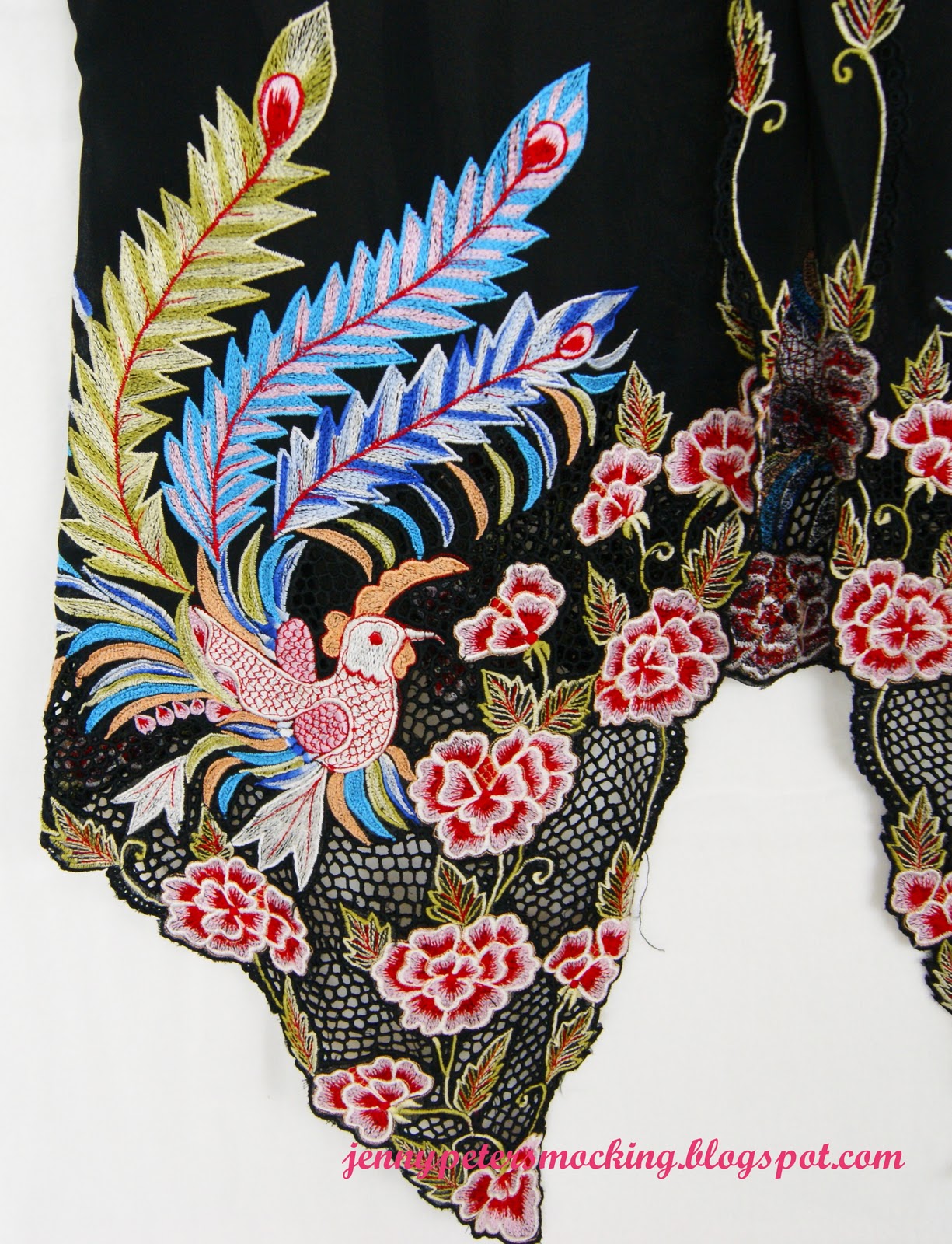 Jenny Peter's Smocking: Peacock Pattern - Baba Nonya Embroidery