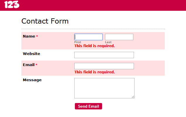 Remove the error message from an online form? - 123ContactForm Help Remove the error message from an online form? - 123ContactForm Help