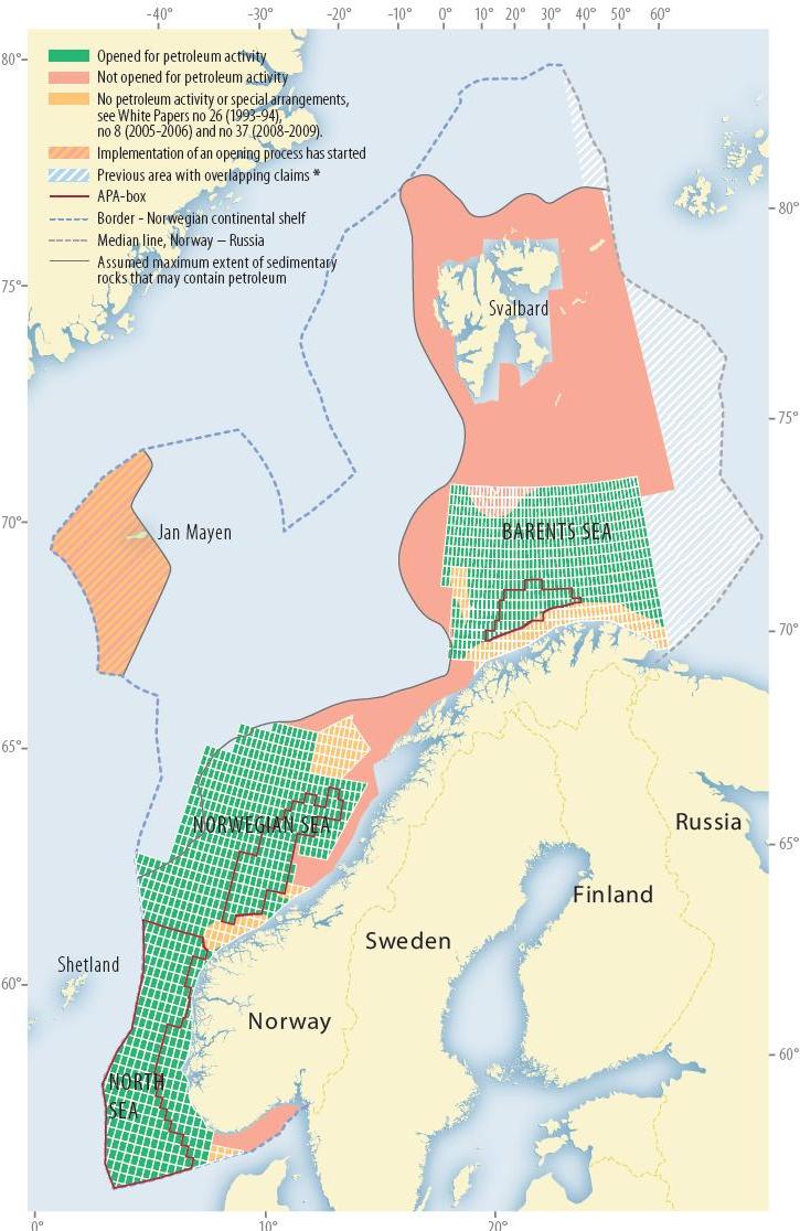 Norway Oil Fields Map