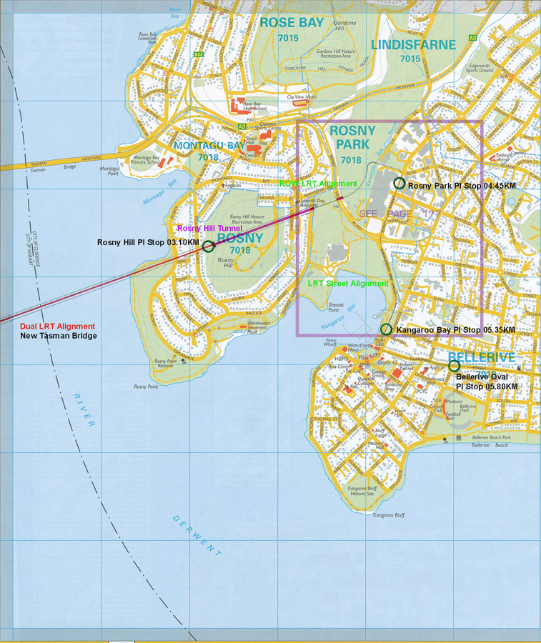 Hobart Light Rail Metro: 6. The Hobart LRM Network and its Alignment