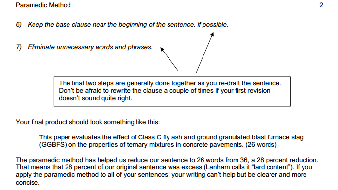 Paragraph And Sentence Concise Writing English