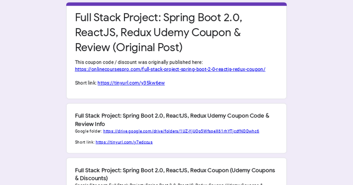 Full Stack Project Spring Boot 2 0 Reactjs Redux Udemy Coupon