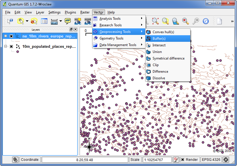 Quantum Gis Qgis Tutorials Tutorial Performing Spatial Queries In Qgis