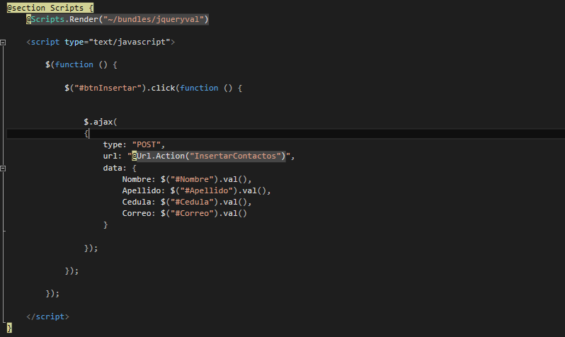 Cómo Insertar Con Jquery En Una Base De Datos Sql Server Utilizando Asp Mvc Aprende