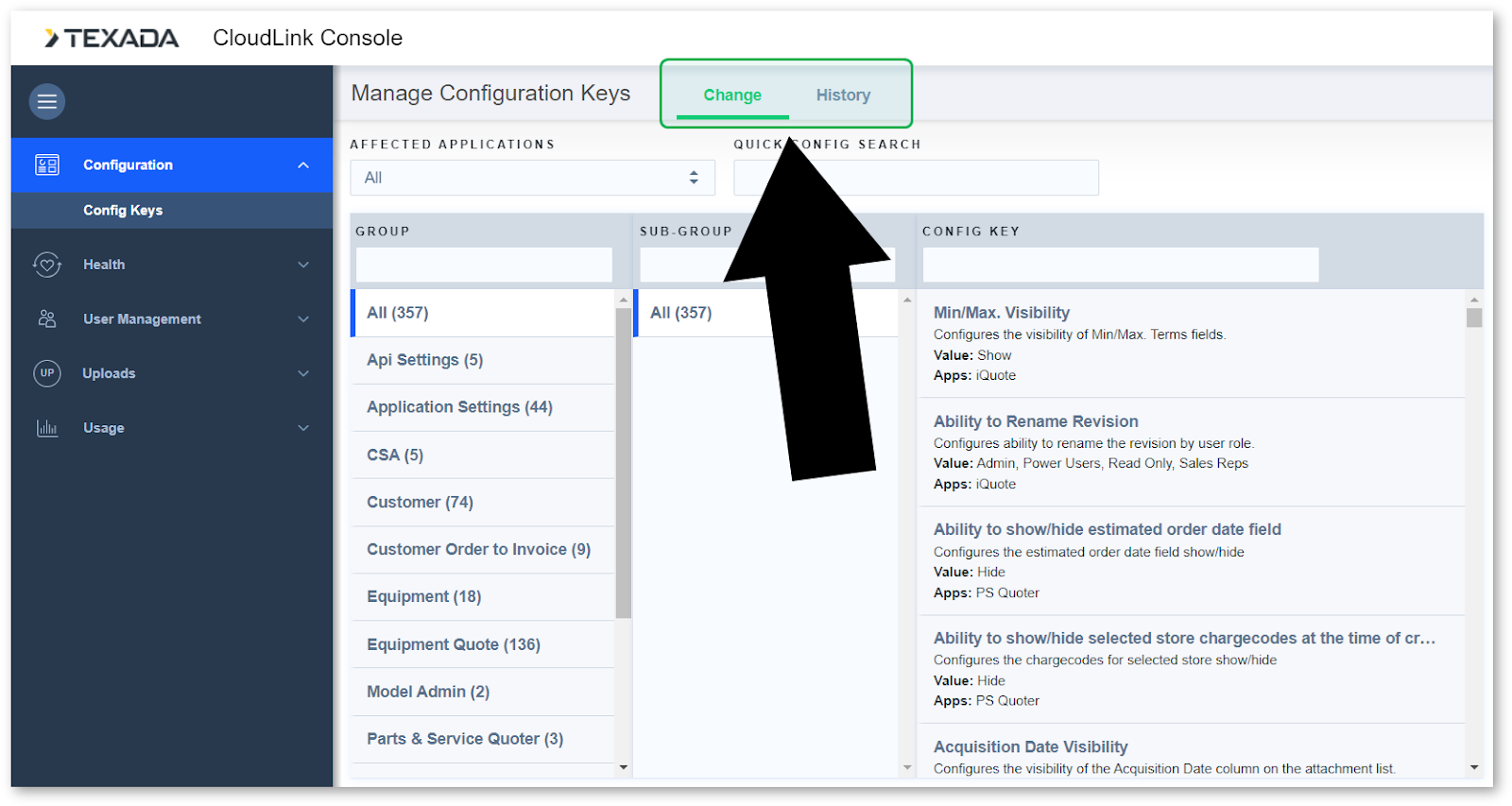 Manage Configuration Keys Manage Configuration Keys