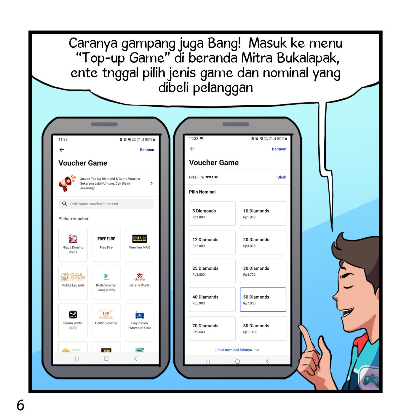 Komik Juwara: Jualan Voucher Game, Semudah Jualan Pulsa! Komik Juwara: Jualan Voucher Game, Semudah Jualan Pulsa!
