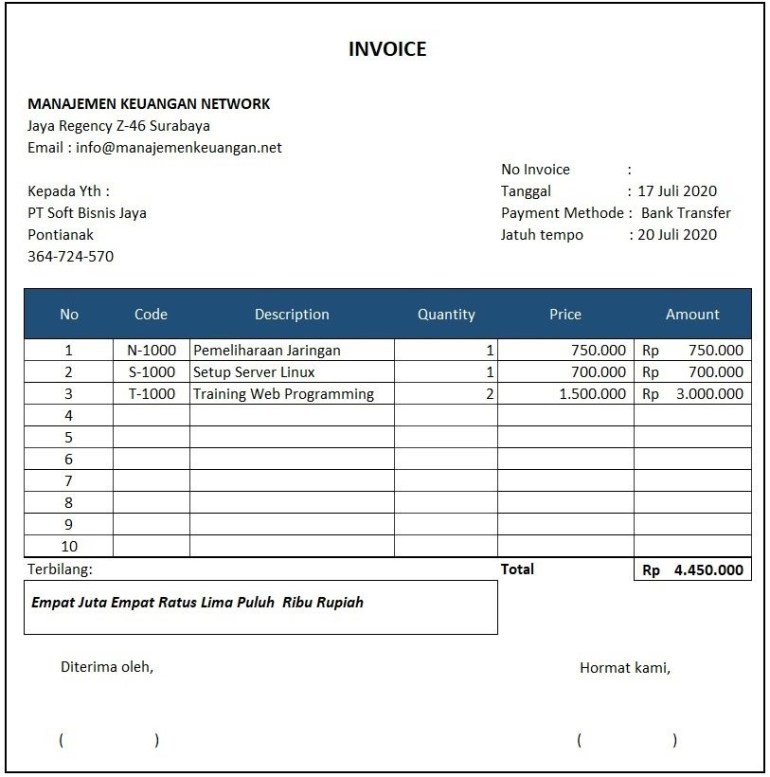 Contoh Invoice Tagihan Fungsi Invoice Dan Cara Membuat Invoice | My XXX ... Contoh Invoice Tagihan Fungsi Invoice Dan Cara Membuat Invoice | My XXX ...