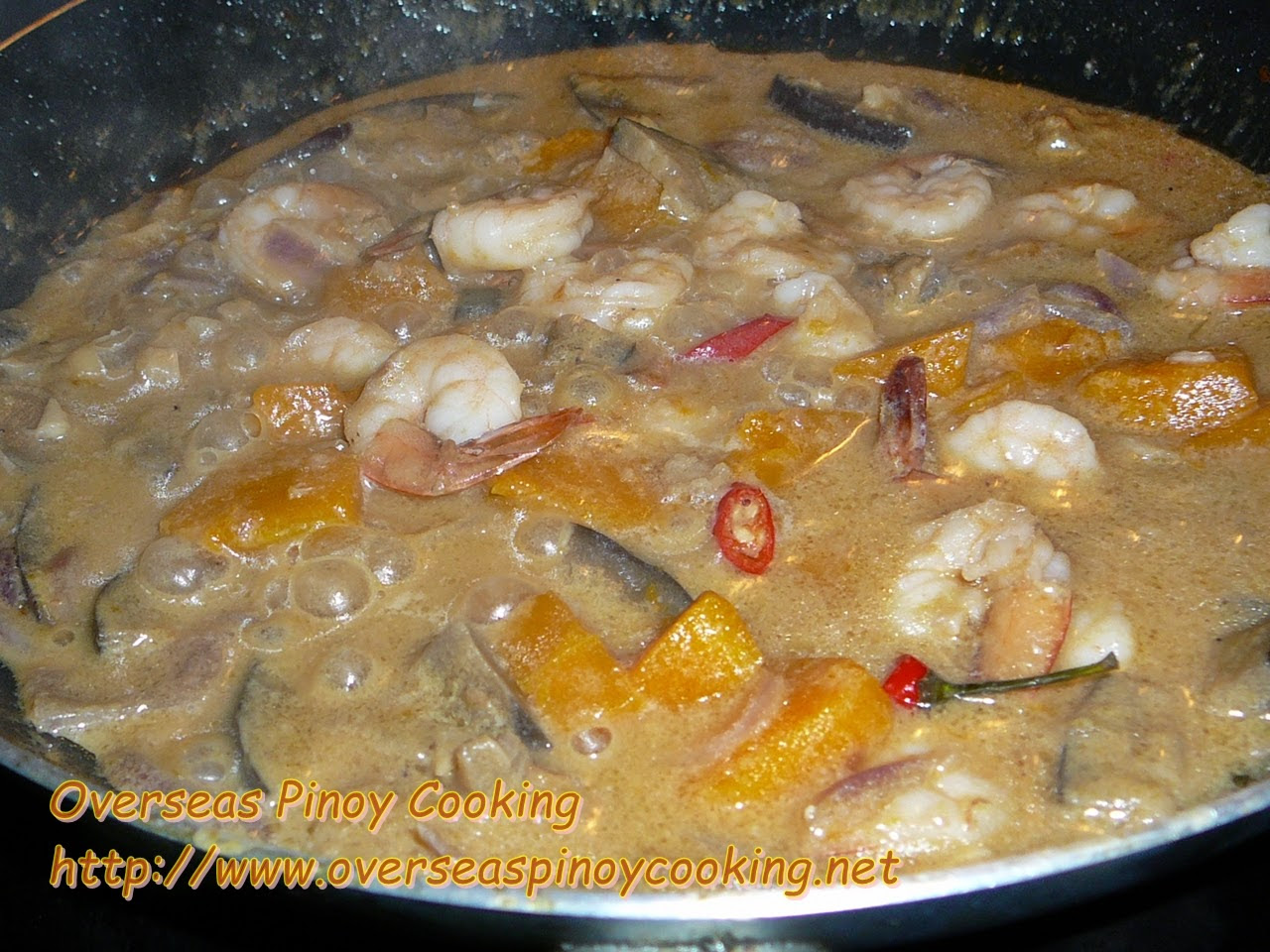 Ginataang Sugpo at Kalabasa, Prawn and Pumpkin in Coconut Milk ...