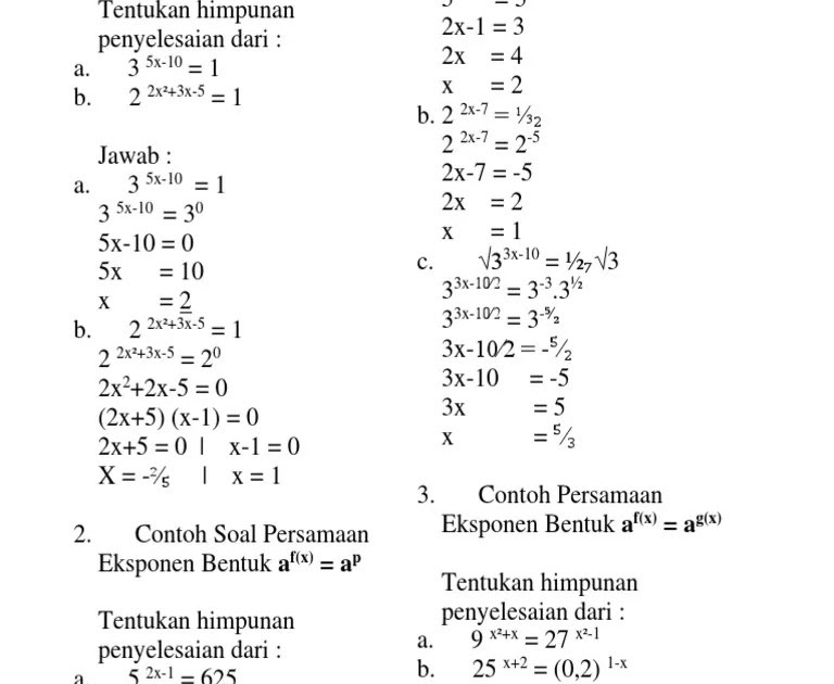 Persamaan Eksponen Rumus Contoh Soal Dan Pembahasan Pengertian | My XXX ... Persamaan Eksponen Rumus Contoh Soal Dan Pembahasan Pengertian | My XXX ...