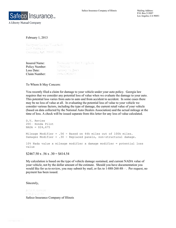 Insurance Company: Auto Insurance Experience Letter Insurance Company: Auto Insurance Experience Letter