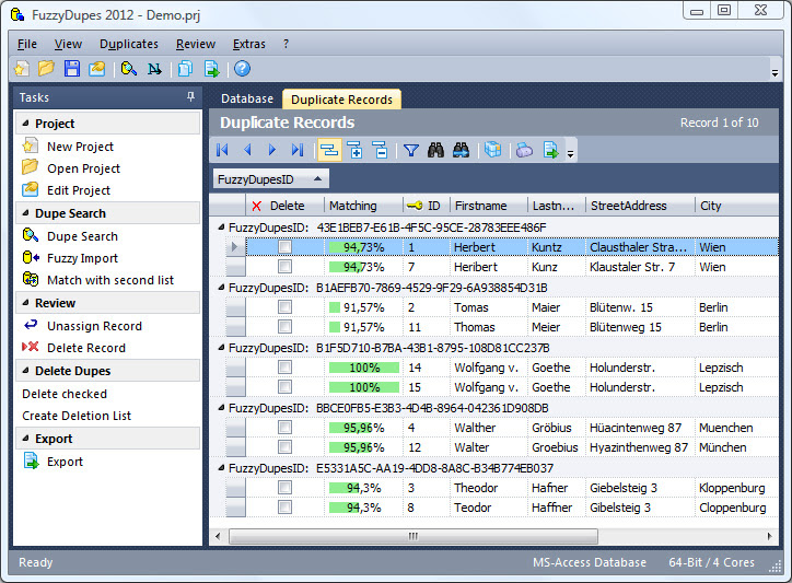 Record Linkage Record Linkage Graphical User Interfaces