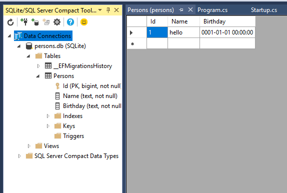 Saving Data With Entity Framework Core With Sqlite