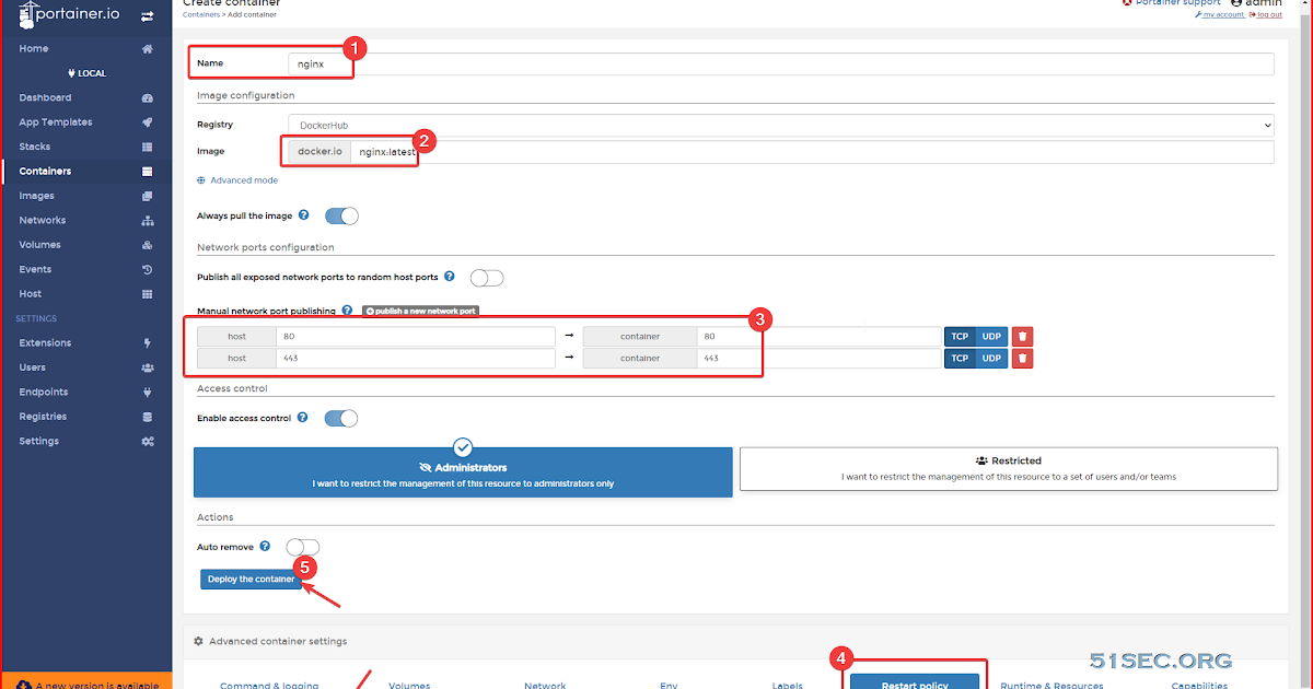 Use Portainer To Install Nginx Docker As Reverse Proxy And