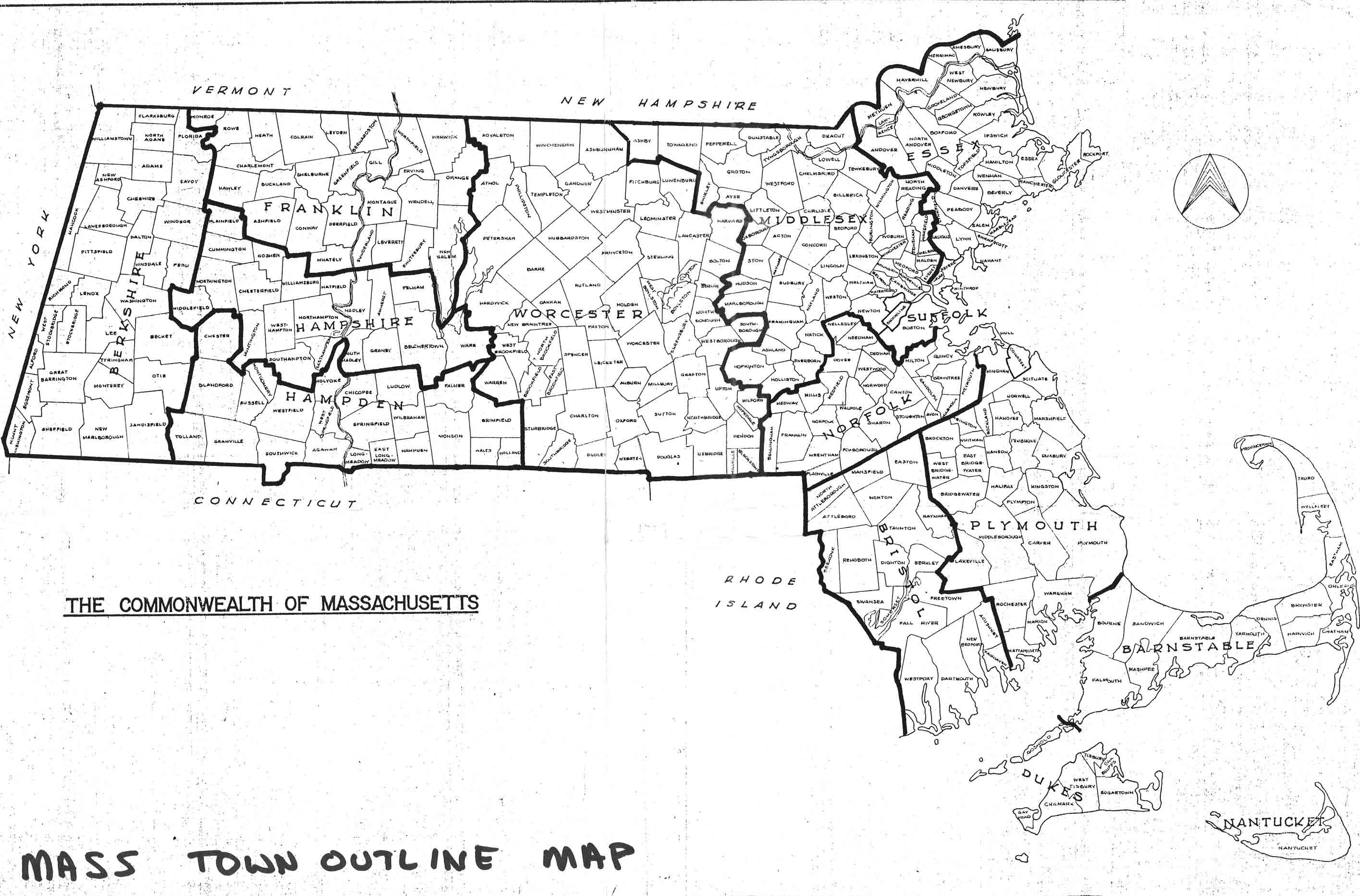 Massachusetts County Map With Towns Hiking In Map