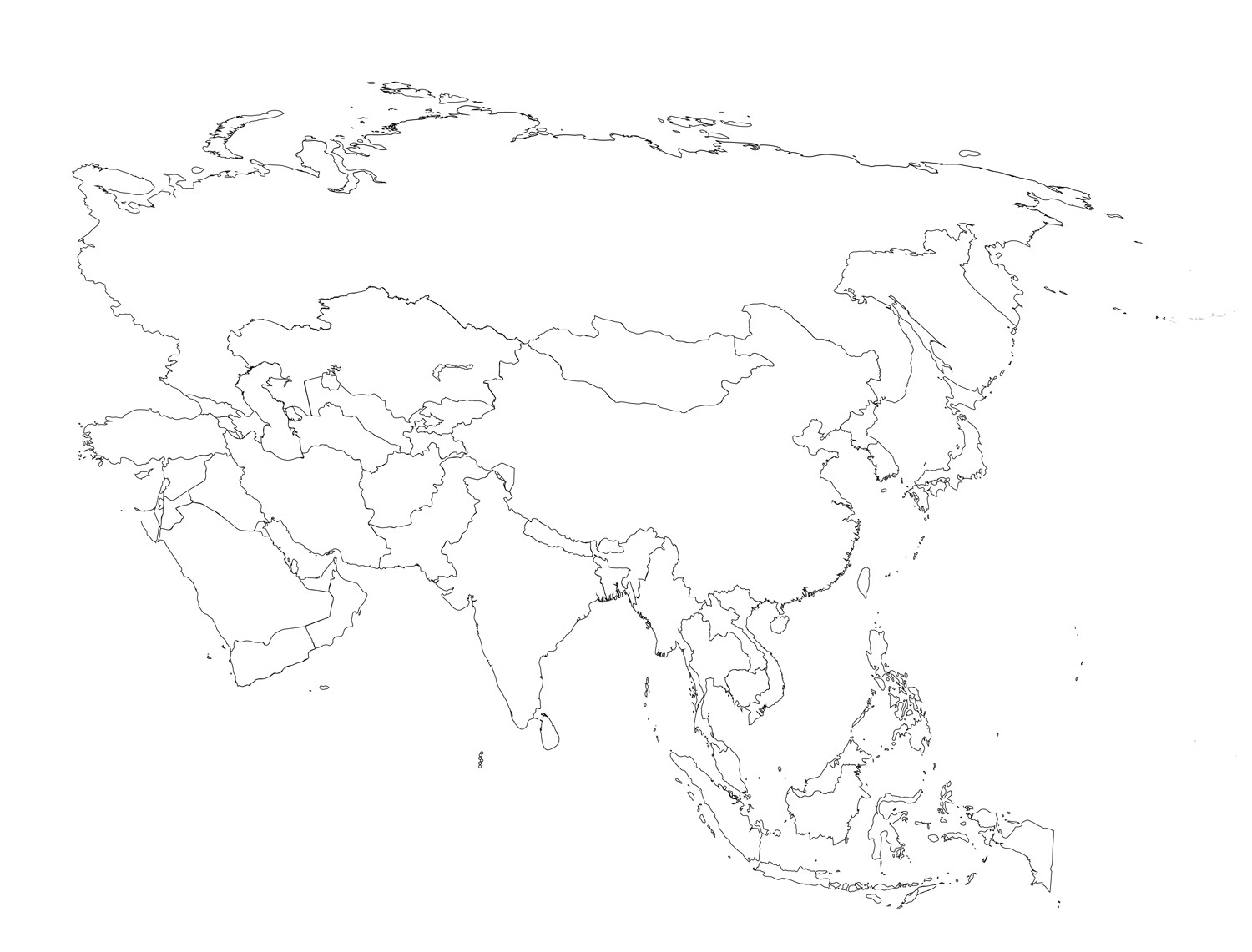 Blank Map Asia - DEADRAWINGS Blank Map Asia - DEADRAWINGS