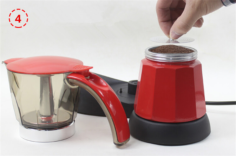 6 Cups Electric Moka Coffee Maker Mocha Pot Percolator Tools Filter ...