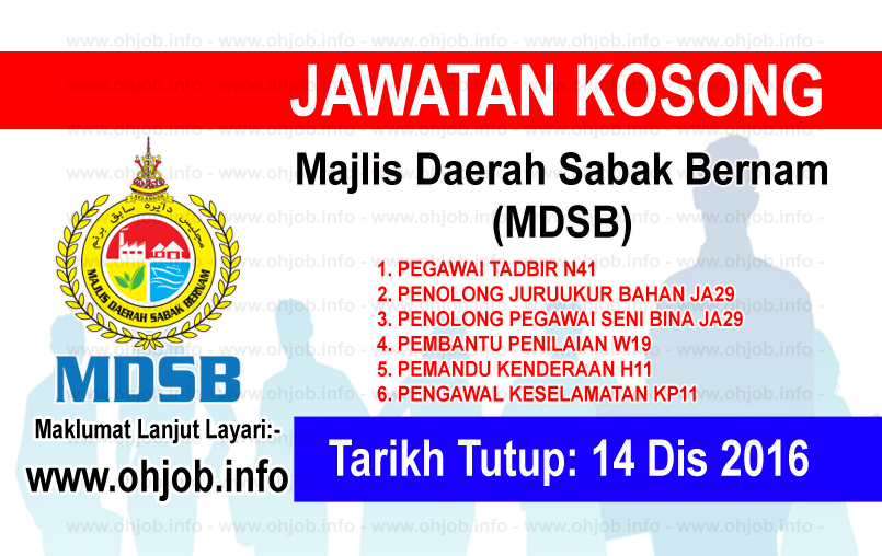 Jawatan Kosong Majlis Daerah Sabak Bernam (MDSB) (14 Disember 2016 ...