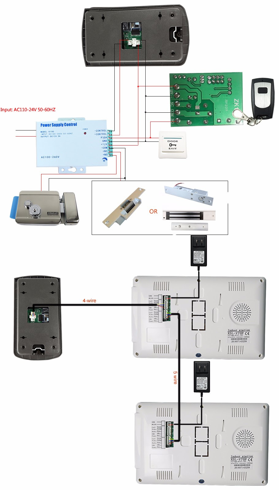 Free Shipping 7" Video Door Phone Intercom System 2 Monitors + RFID ...