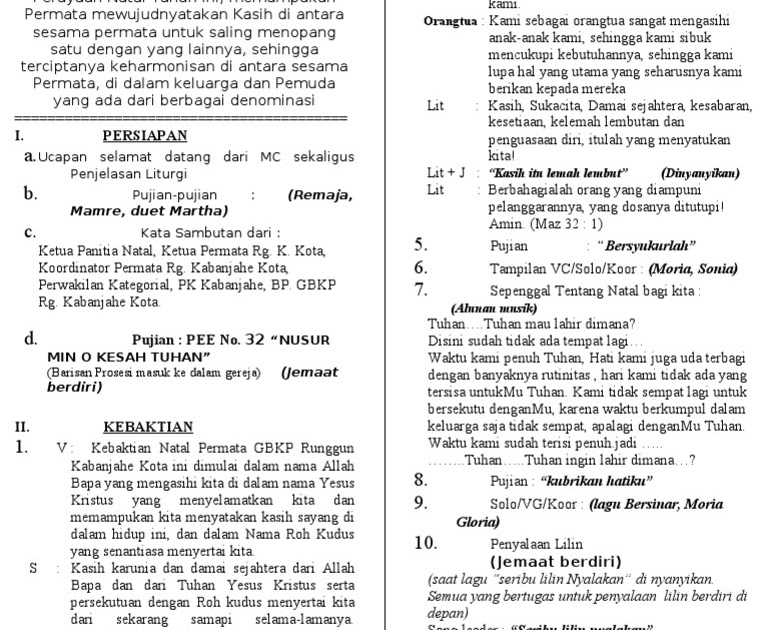 Contoh Rundown Acara Natal Sekolah Minggu Contoh Liturgi Natal Umum ... Contoh Rundown Acara Natal Sekolah Minggu Contoh Liturgi Natal Umum ...