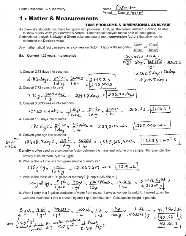 Dimensional Analysis And Conversion Of Units Worksheet Answer Key Dimensional Analysis And Conversion Of Units Worksheet Answer Key