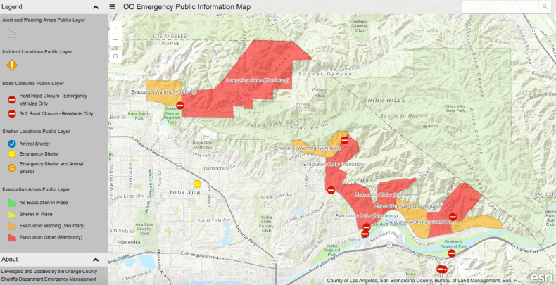 Silverado Fire Evacuations Map Silverado Canyon Fire Spreads To 7 200