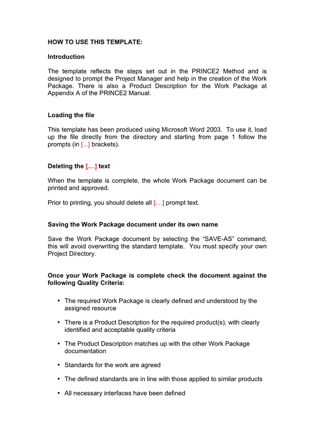 Project Work Package Template | Classles Democracy Project Work Package Template | Classles Democracy