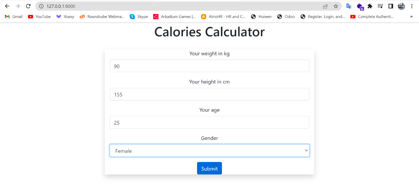 Calorie Calculator In Django Python Copyassignment