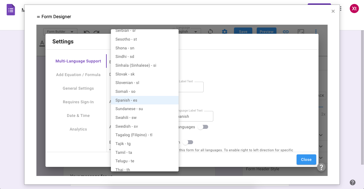 Create Multi-Language Form in Google Forms Create Multi-Language Form in Google Forms