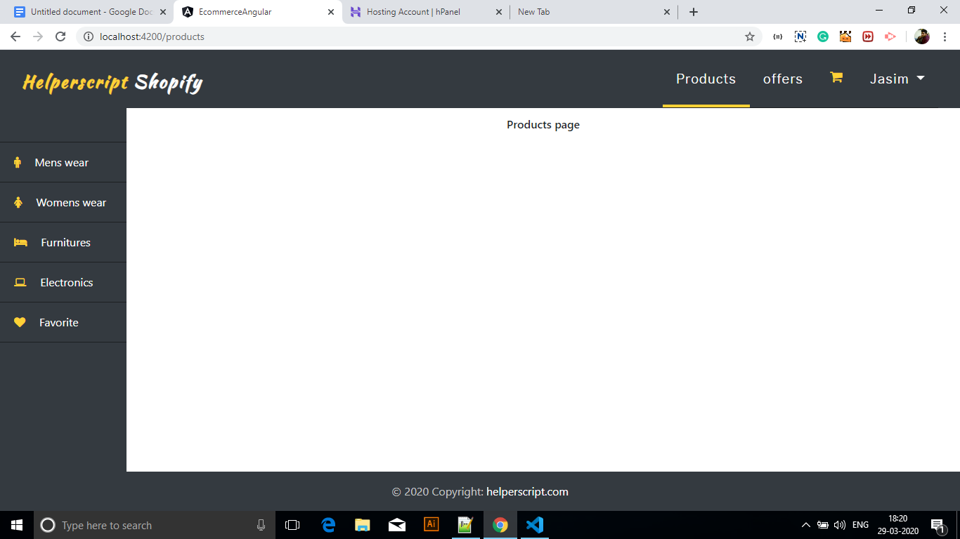 Create A Side Menu In Angular 9 With Bootstrap 4 And Font Awesome E Commerce Helperscript
